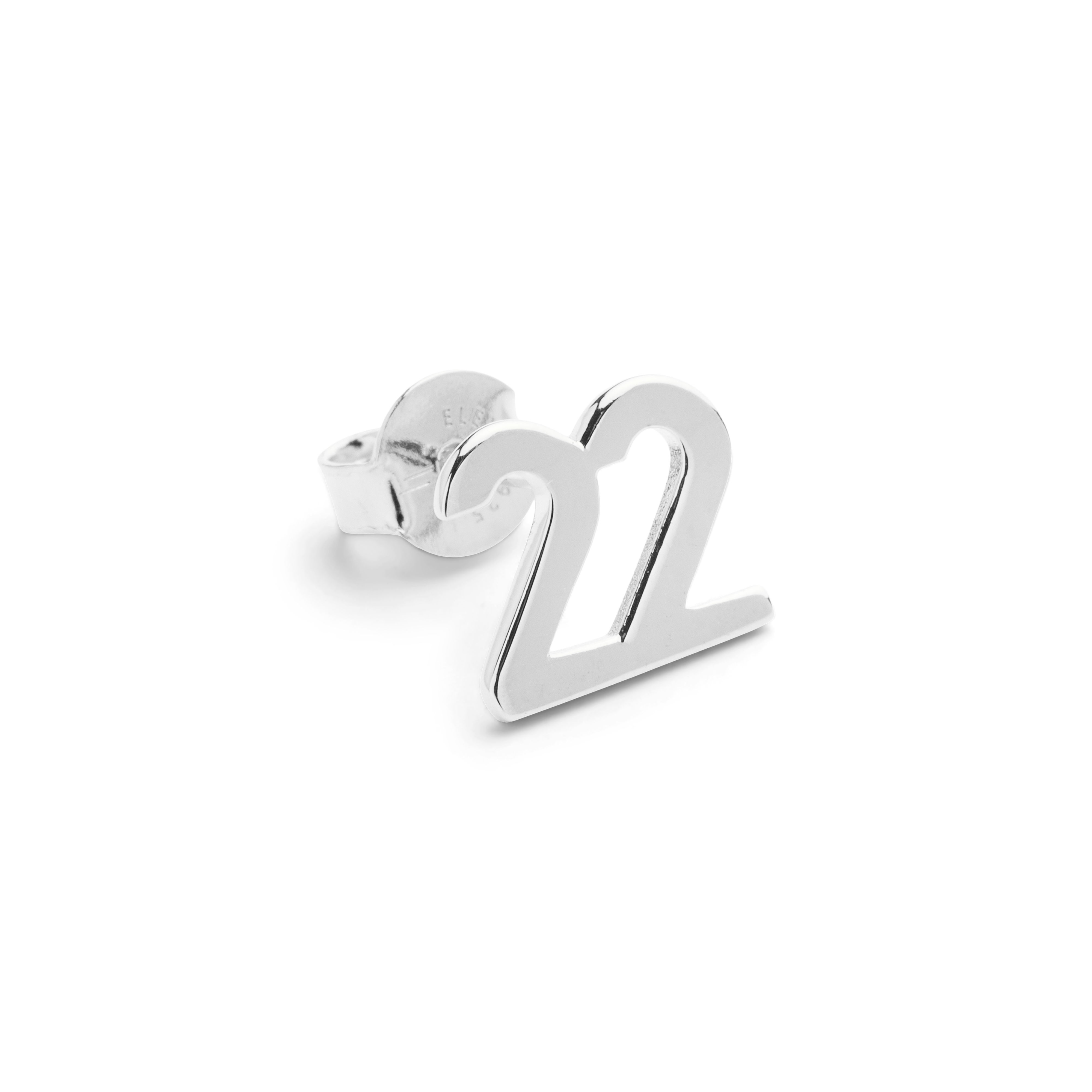 SMALL NUMBER STUDS SILVER - 22